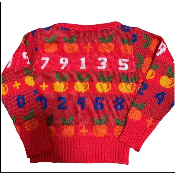 American Vintage | Shirts & Tops | Vintage Kids Apple Math Sweater Red ...